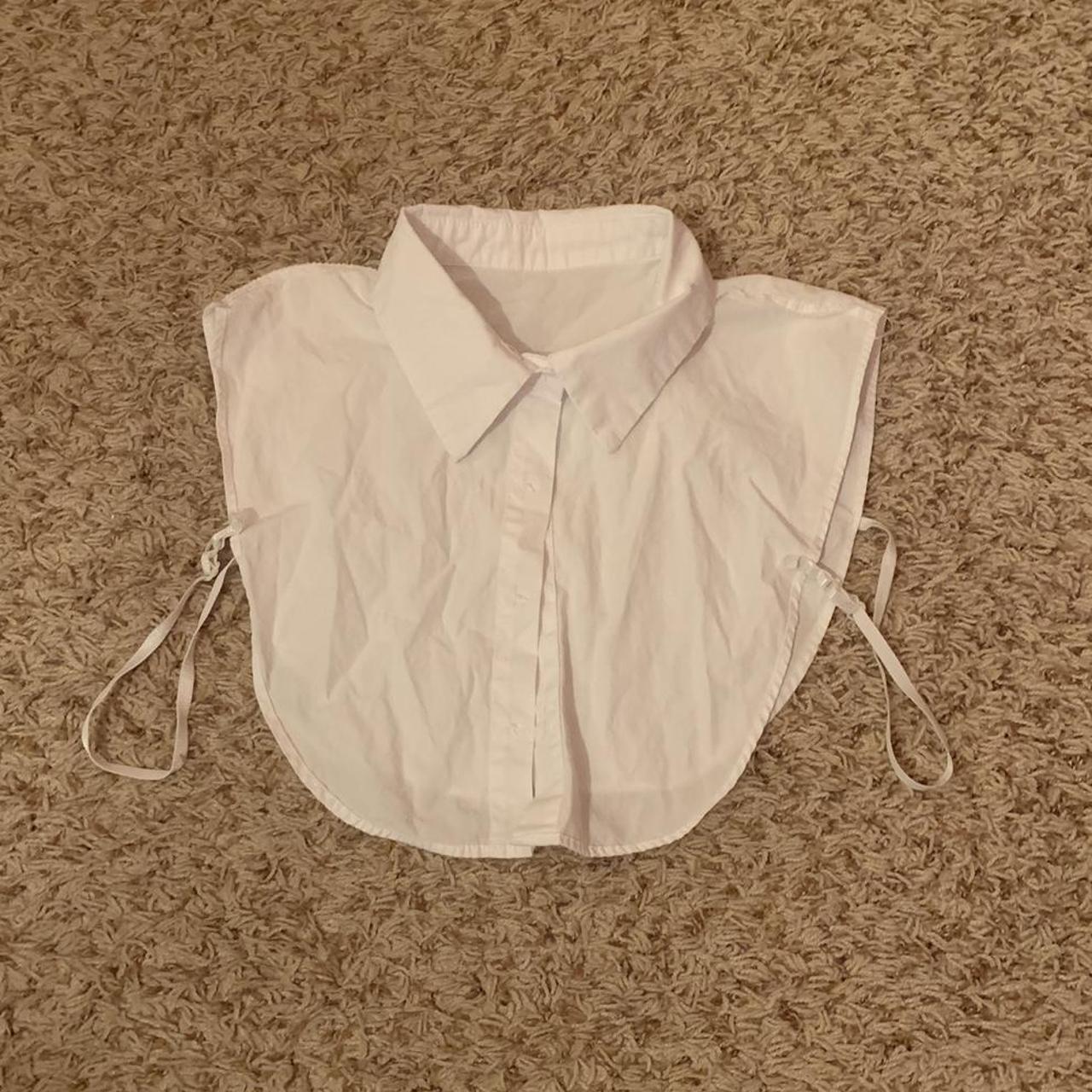 White collar button up undershirt with straps.... - Depop