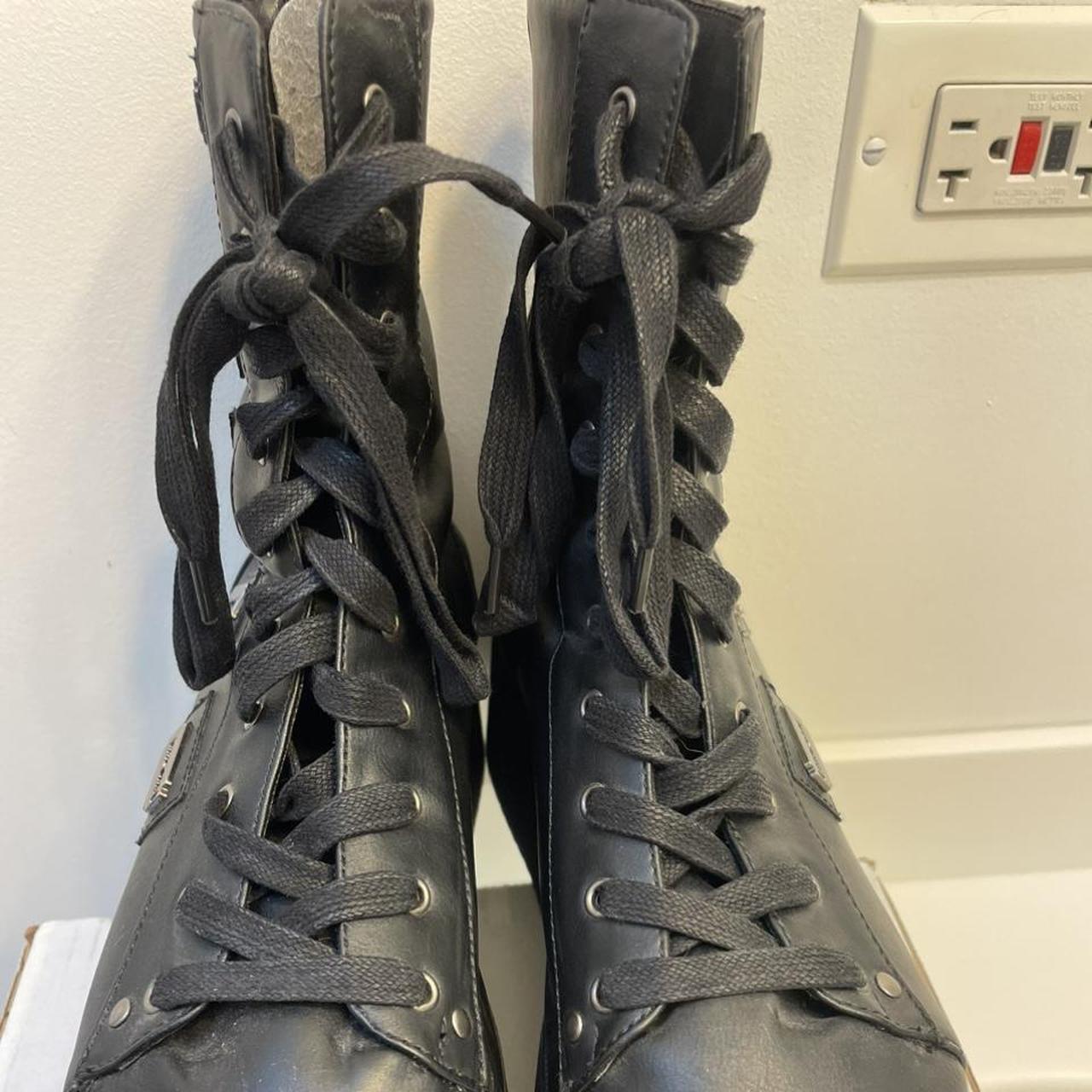 Demonia platforms grip 103 razor blade size 8 in... - Depop