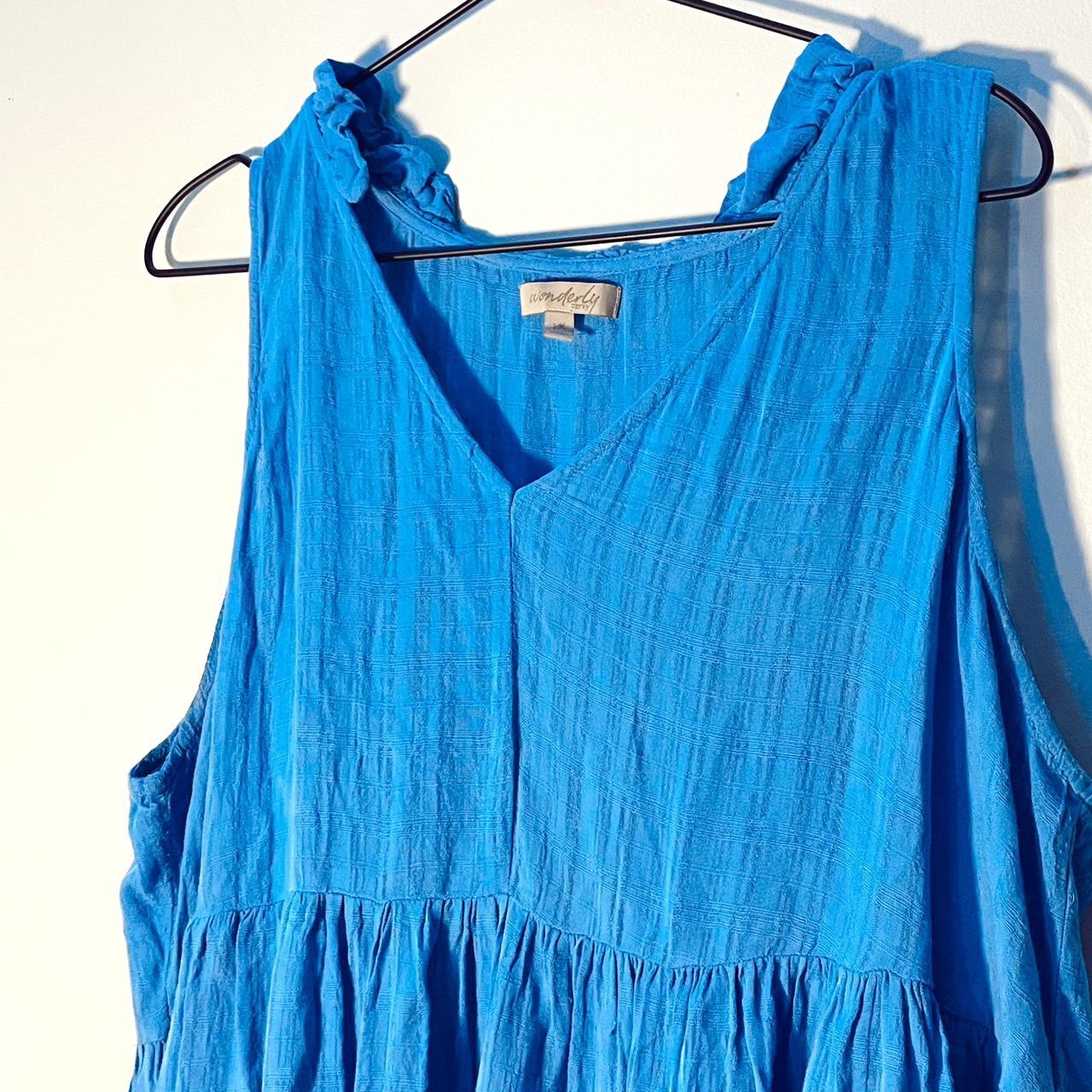 WONDERLY BLUE SUMMER DRESS size 1X but can also fits... - Depop