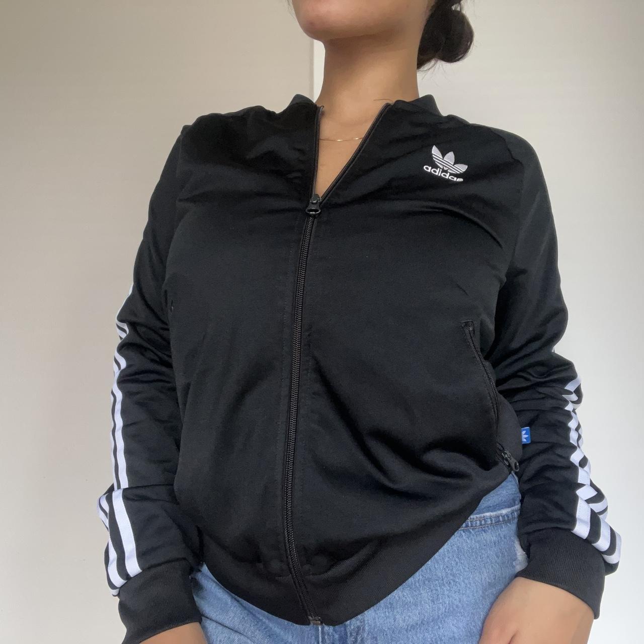 Adidas Women's Black and White Jacket | Depop