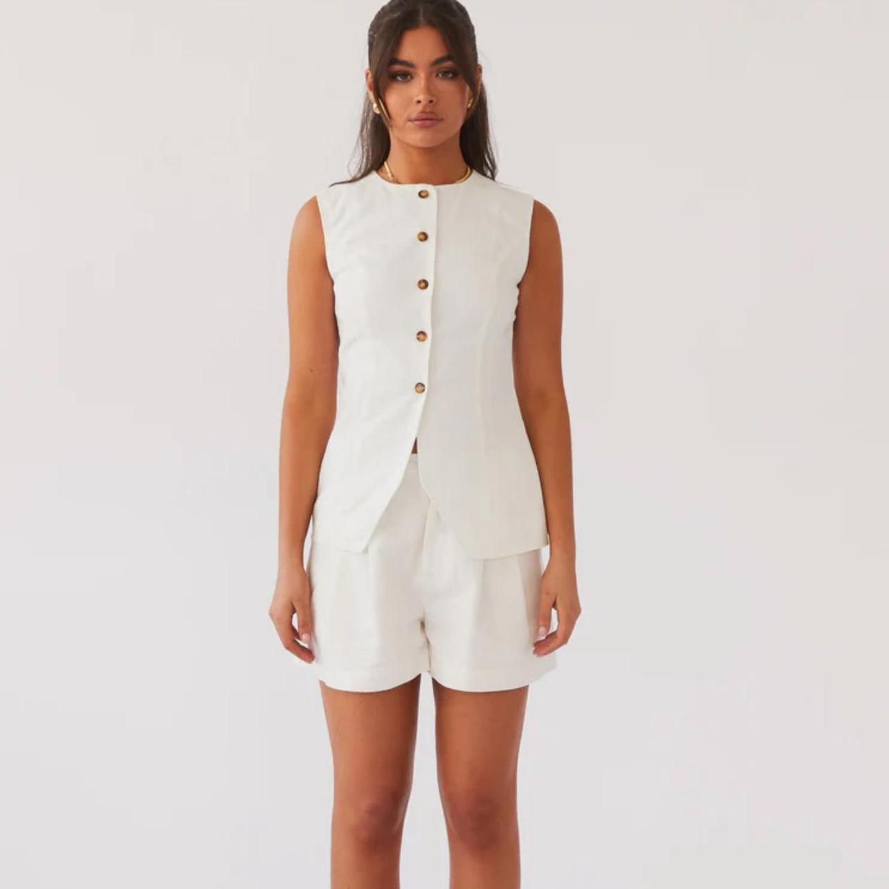 Peppermayo white linen vest - Depop