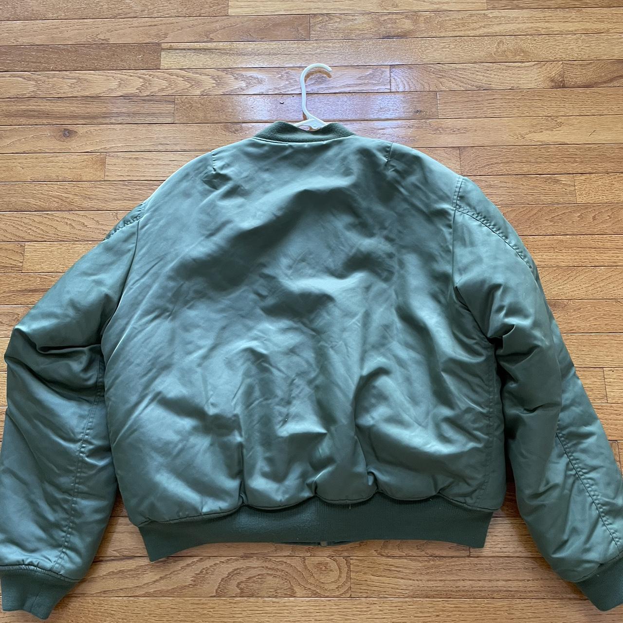 Vintage green bomber jacket Size XL,fits like L... | Depop