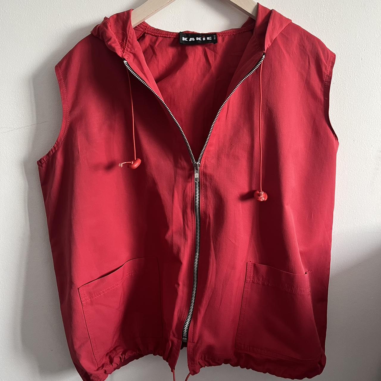 Red 90s track jacket gilet Made in France 🇫🇷 would... - Depop