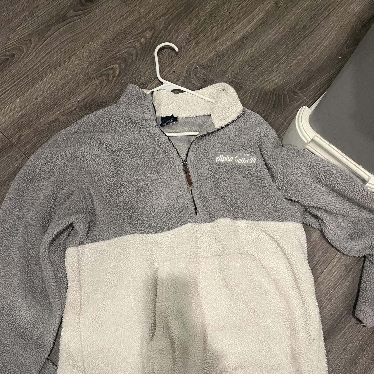 adpi fuzzy quarter zip super cute for sorority... | Depop