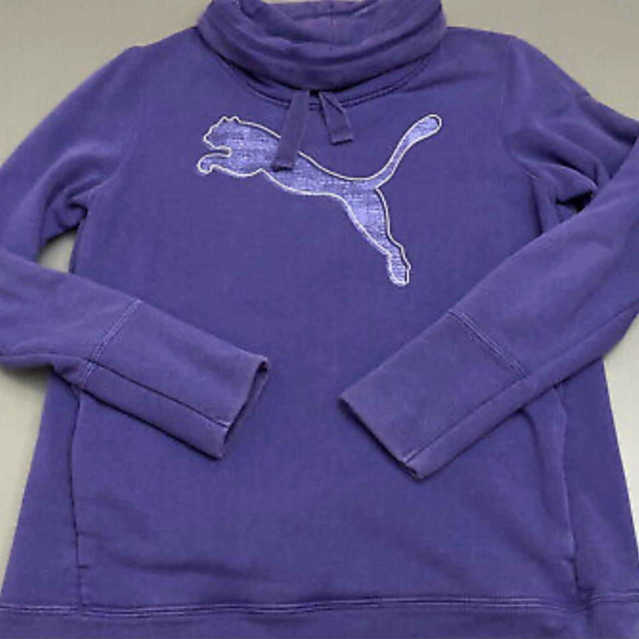 Preowned puma purple mandarin collared drawstring... - Depop