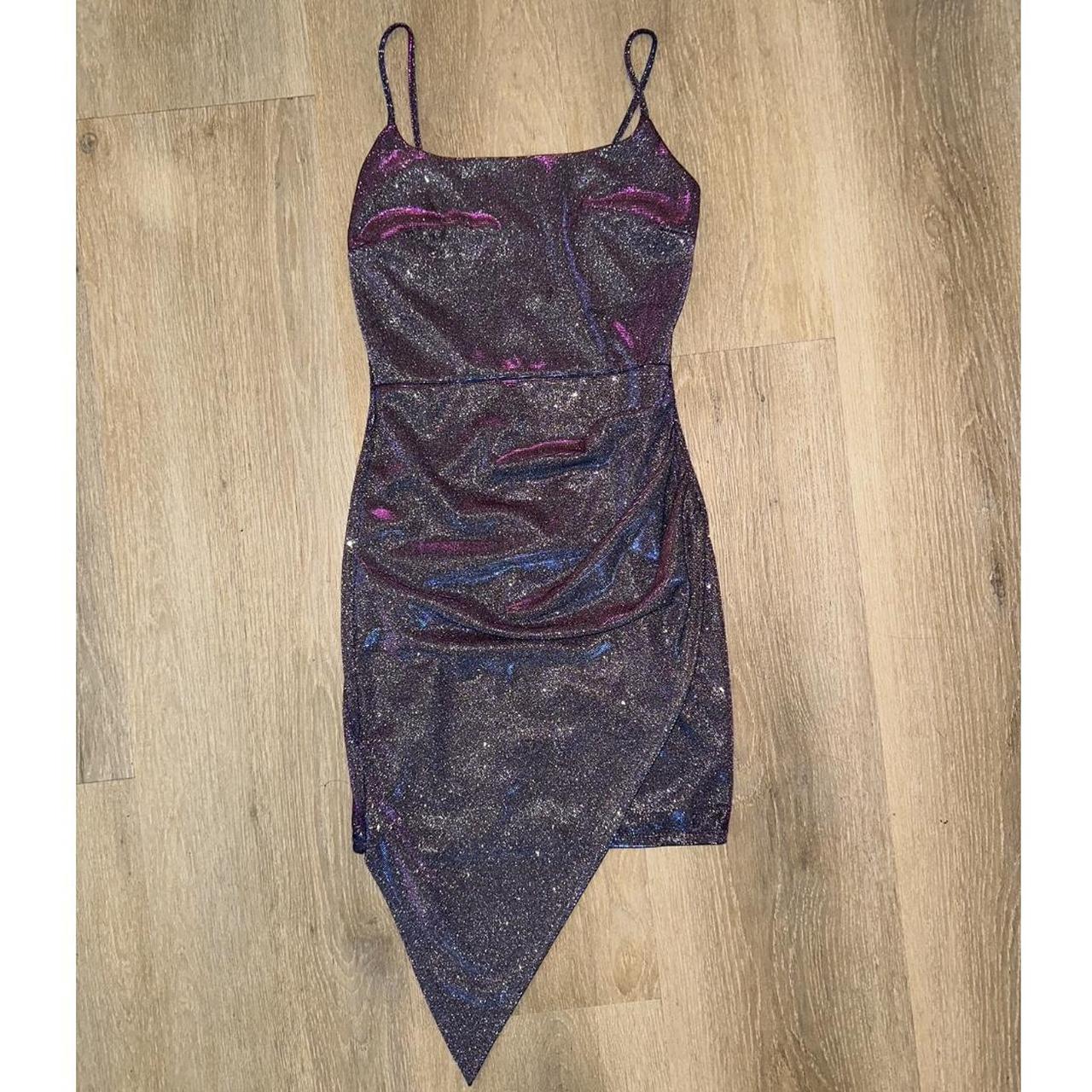 Sparkly, asymmetrical dress. Worn once, in excellent... - Depop