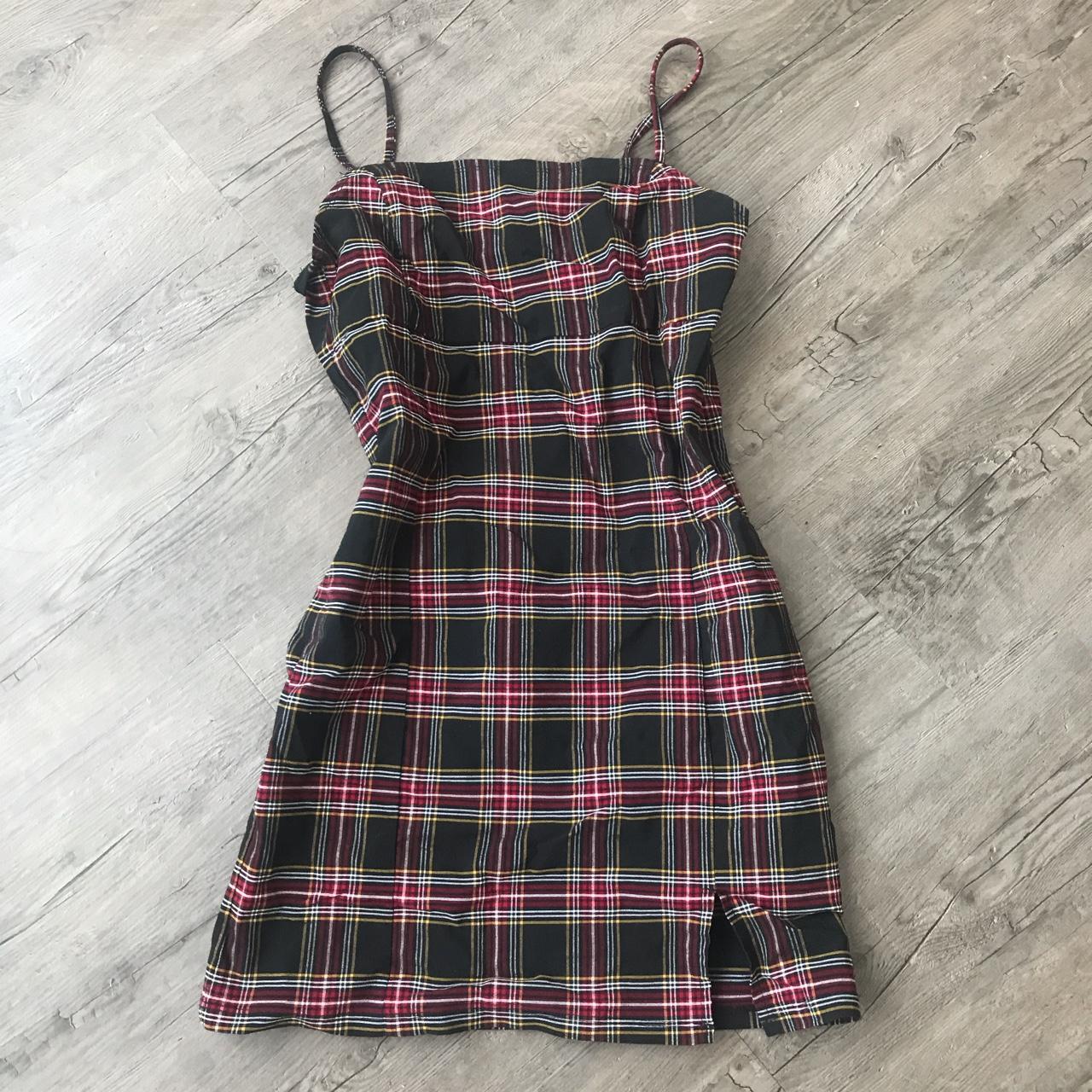 Mini Dress with tiny slit detail on the right hand... - Depop