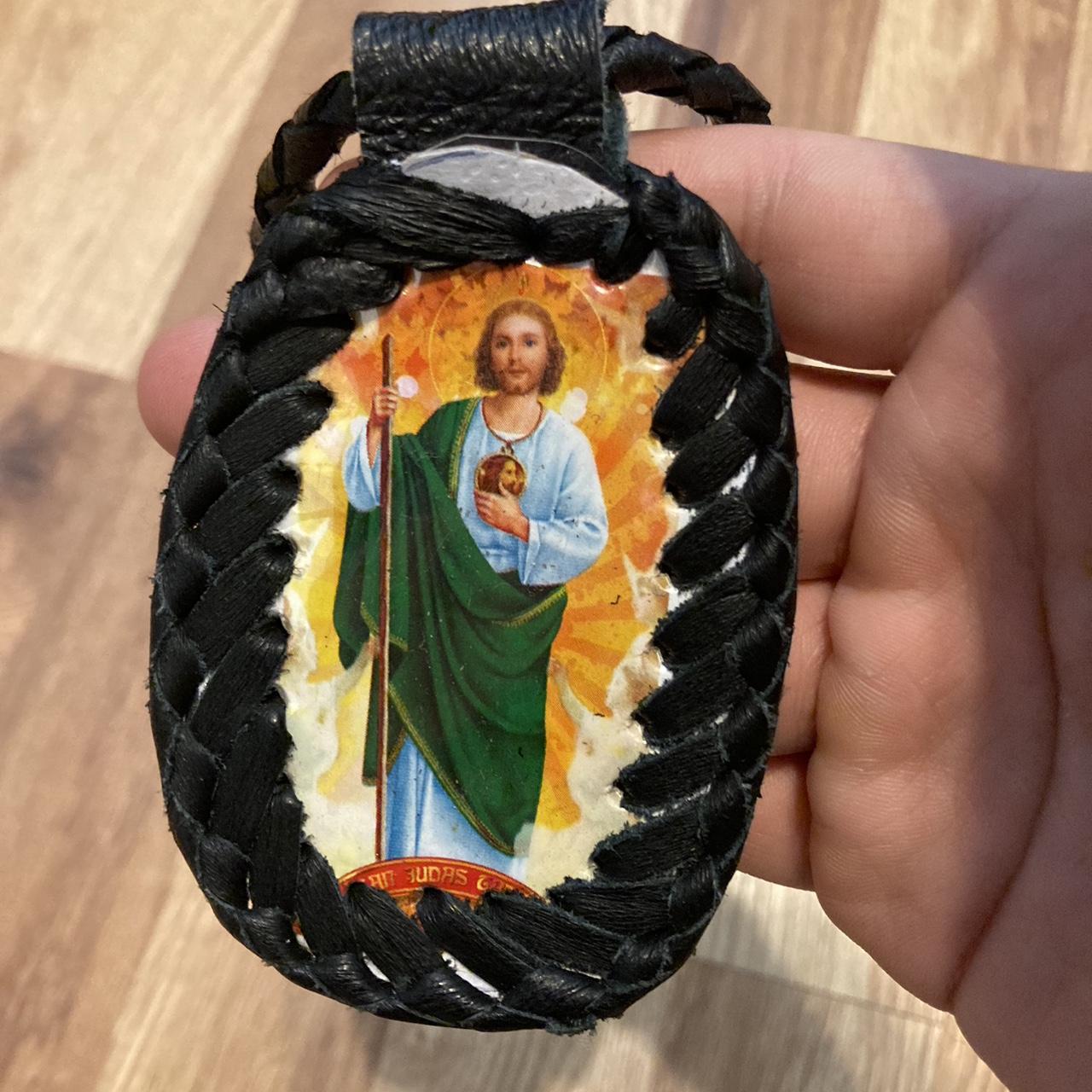 san judas saint jude religious handmade leather... - Depop