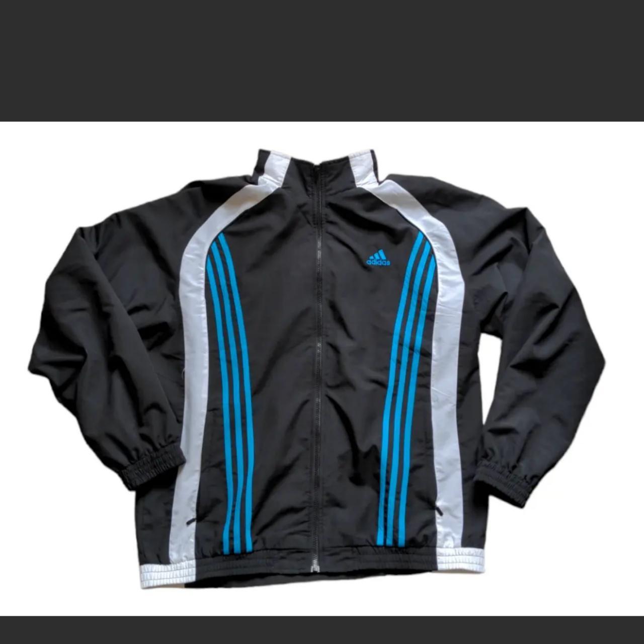 Adidas Men's Black and Blue Jacket | Depop