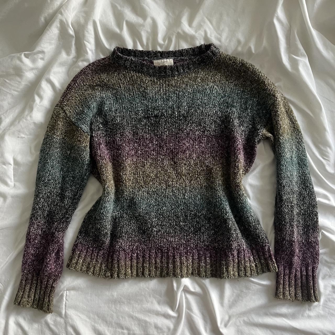 multi-colored sweater brand: loft size: M #knitwear... | Depop