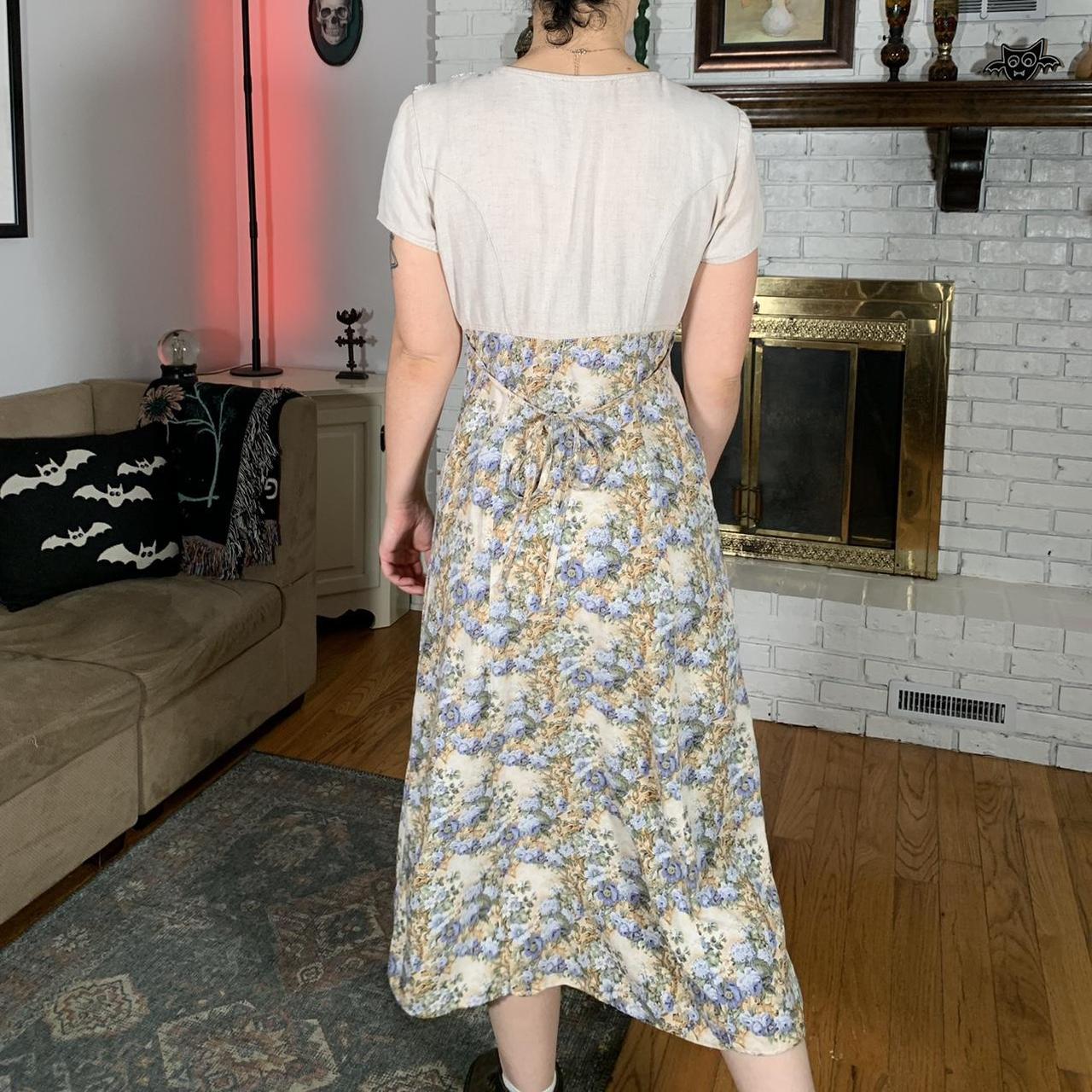 Vintage 90s Earth Tone Grunge Floral Maxi Dress.... - Depop