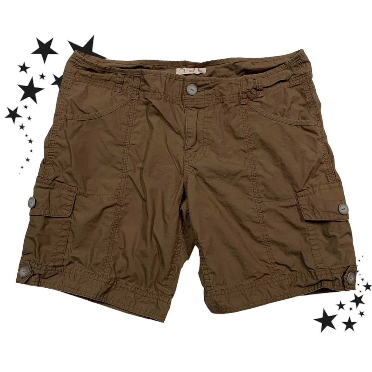 Brown Cargo Shorts •DETAILS: some pink... - Depop