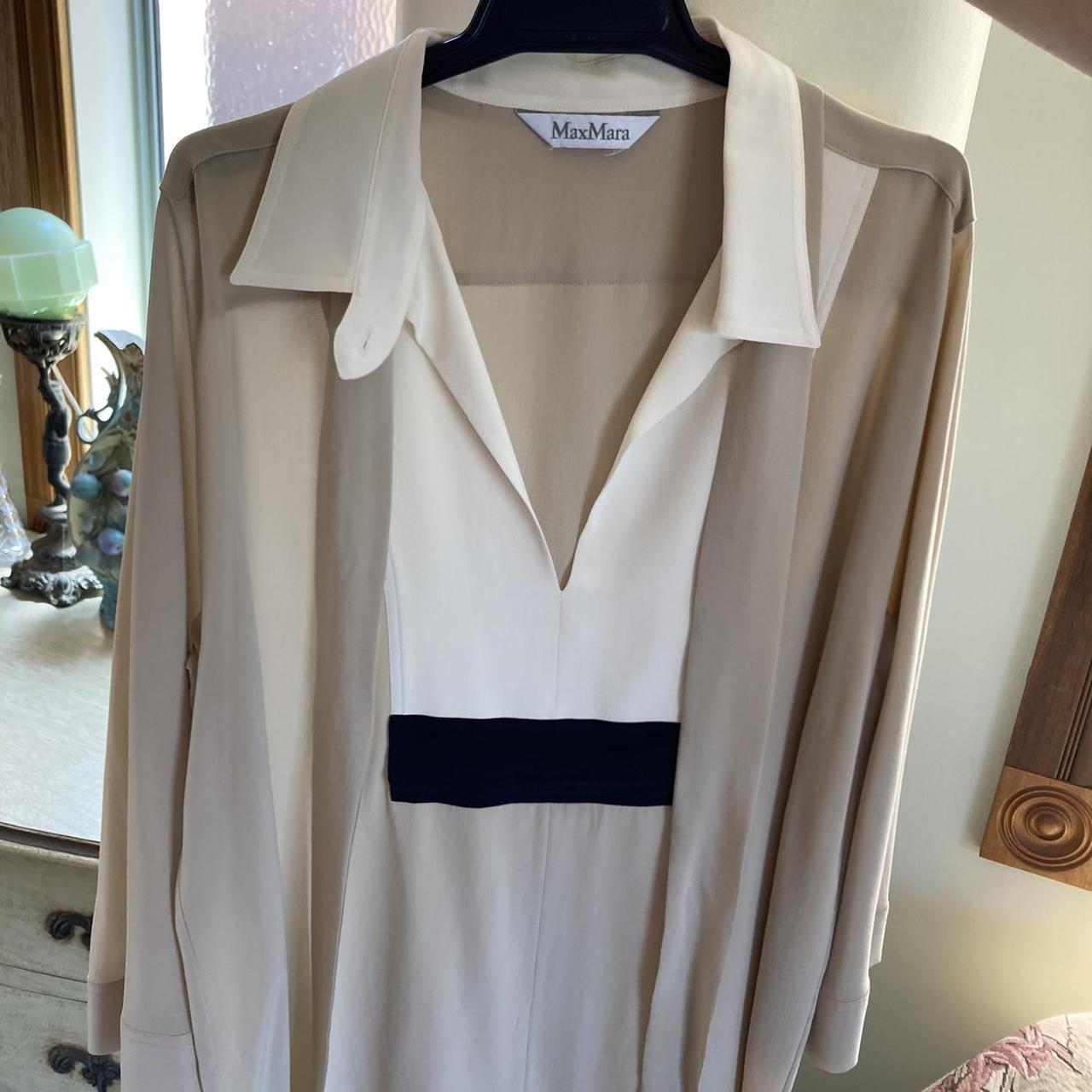Max Mara 100% silk tunic dress Beige cream tan... - Depop