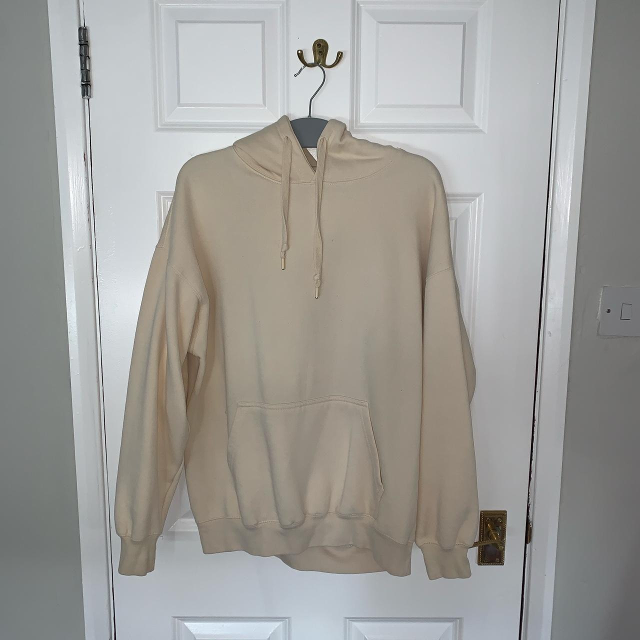 🧸plain cream hoodie size : M super soft - Depop
