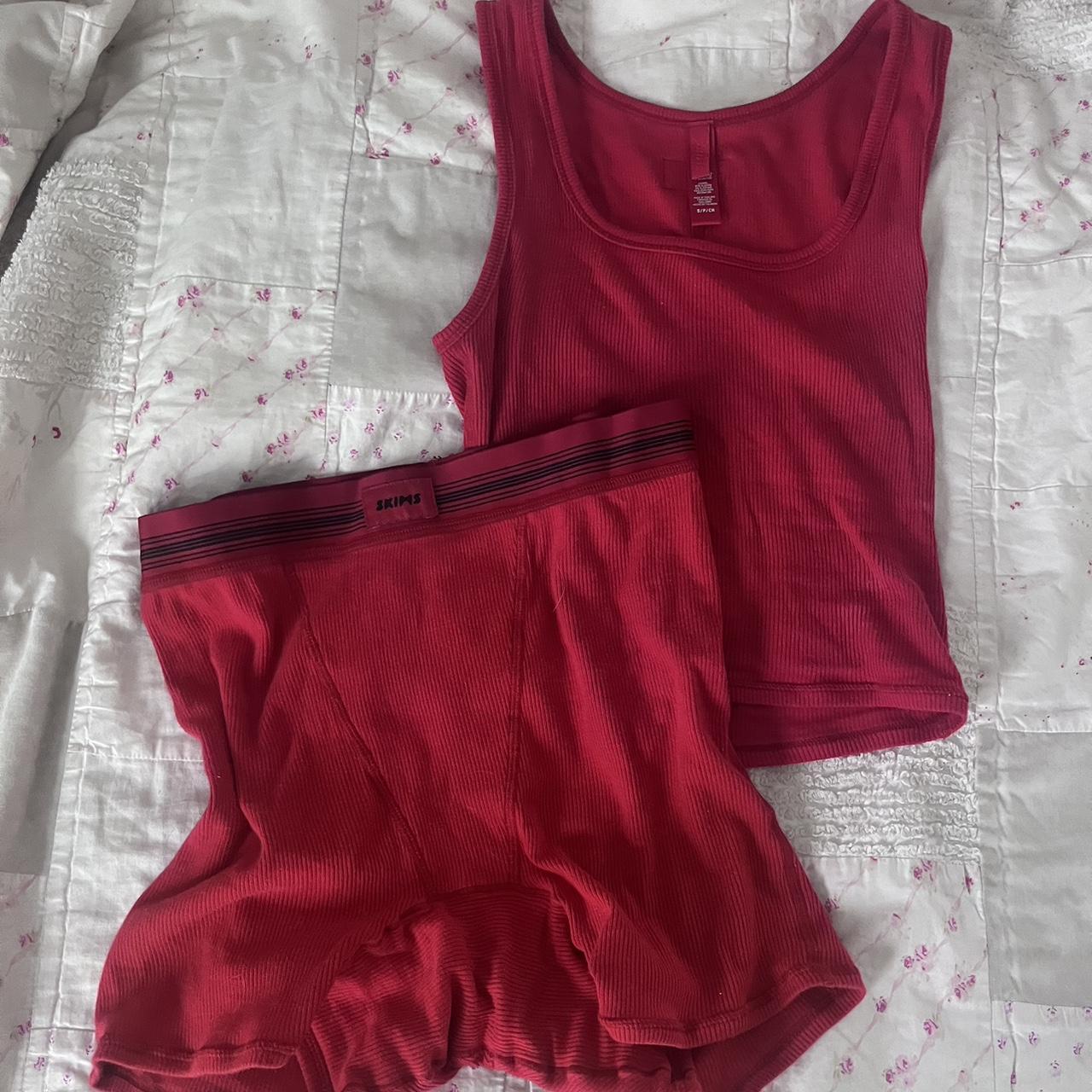 Red Christmas skims set, barely worn - Depop
