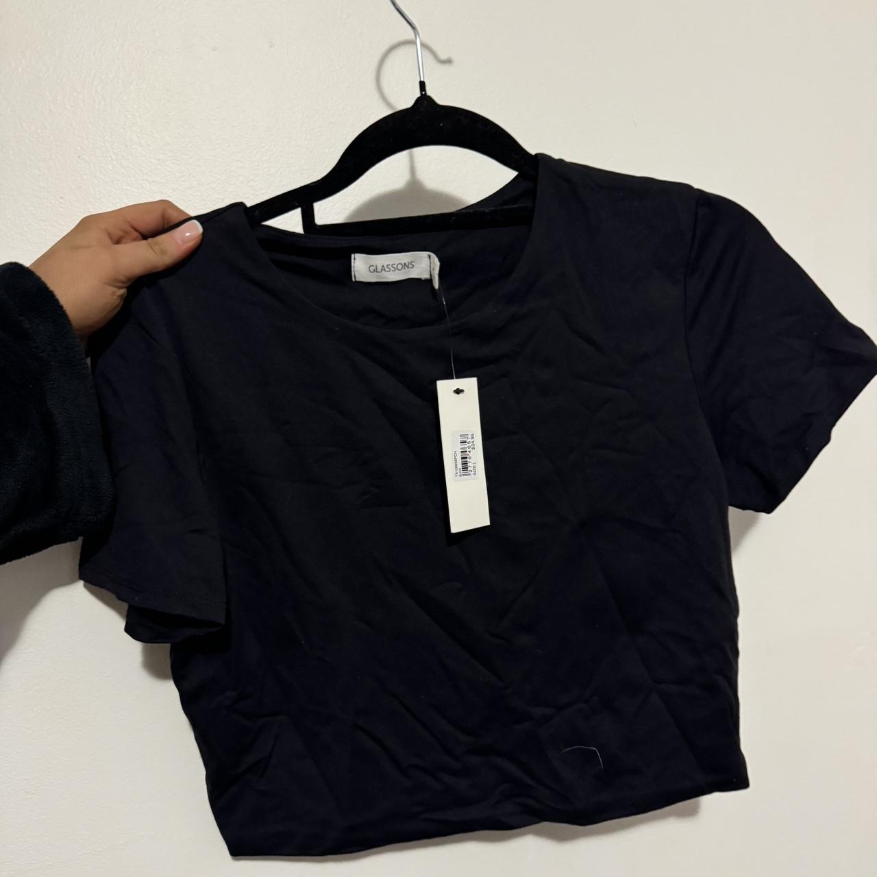 Glassons Black Crop Brand New with Tags Size L - Depop