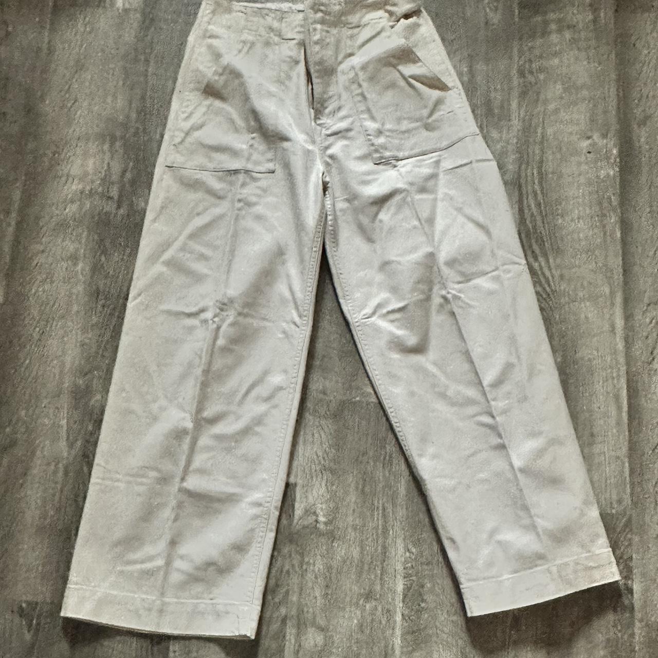 straight-leg light colored pants • - Depop