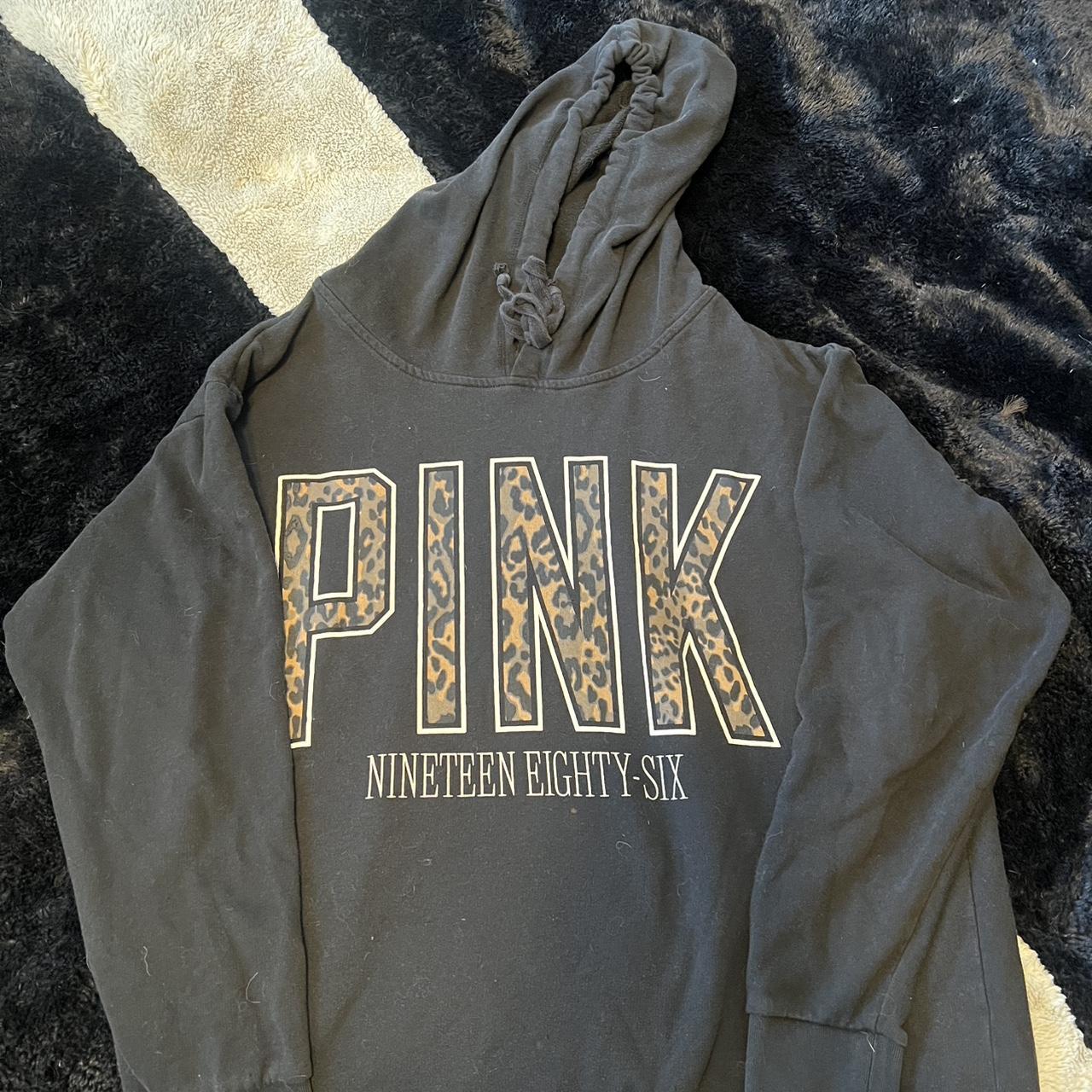 Victoria Secret Pink Leopard Print Oversized Hoodie... | Depop