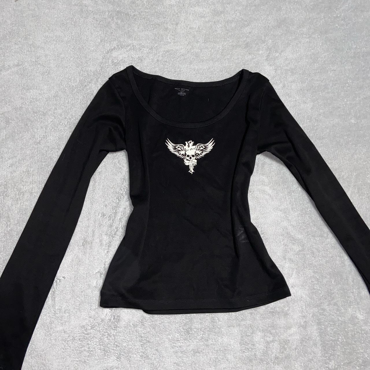 skull long sleeve top cute and goes with... - Depop
