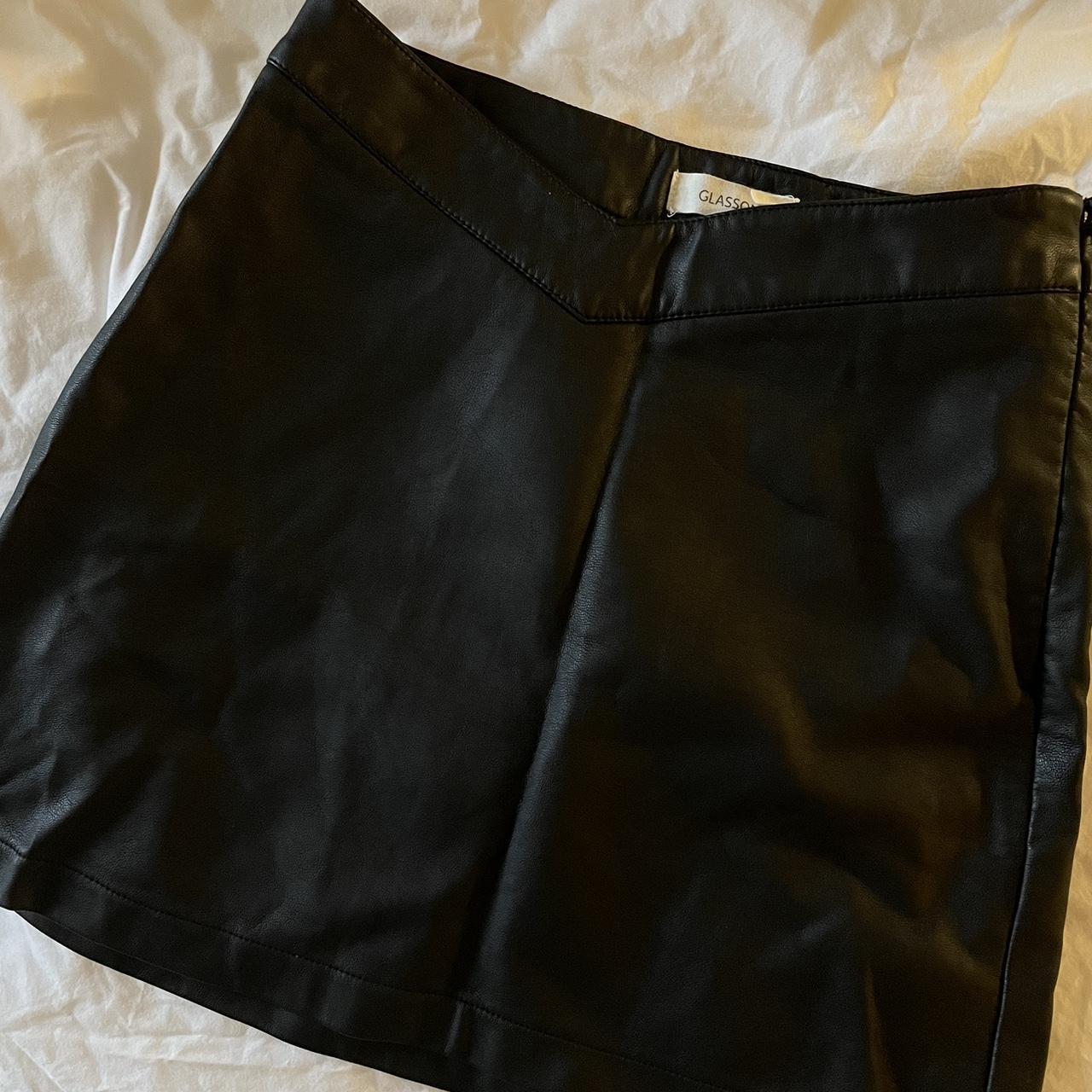 GLASSONS ~ mini faux leather skirt with low waisted... - Depop