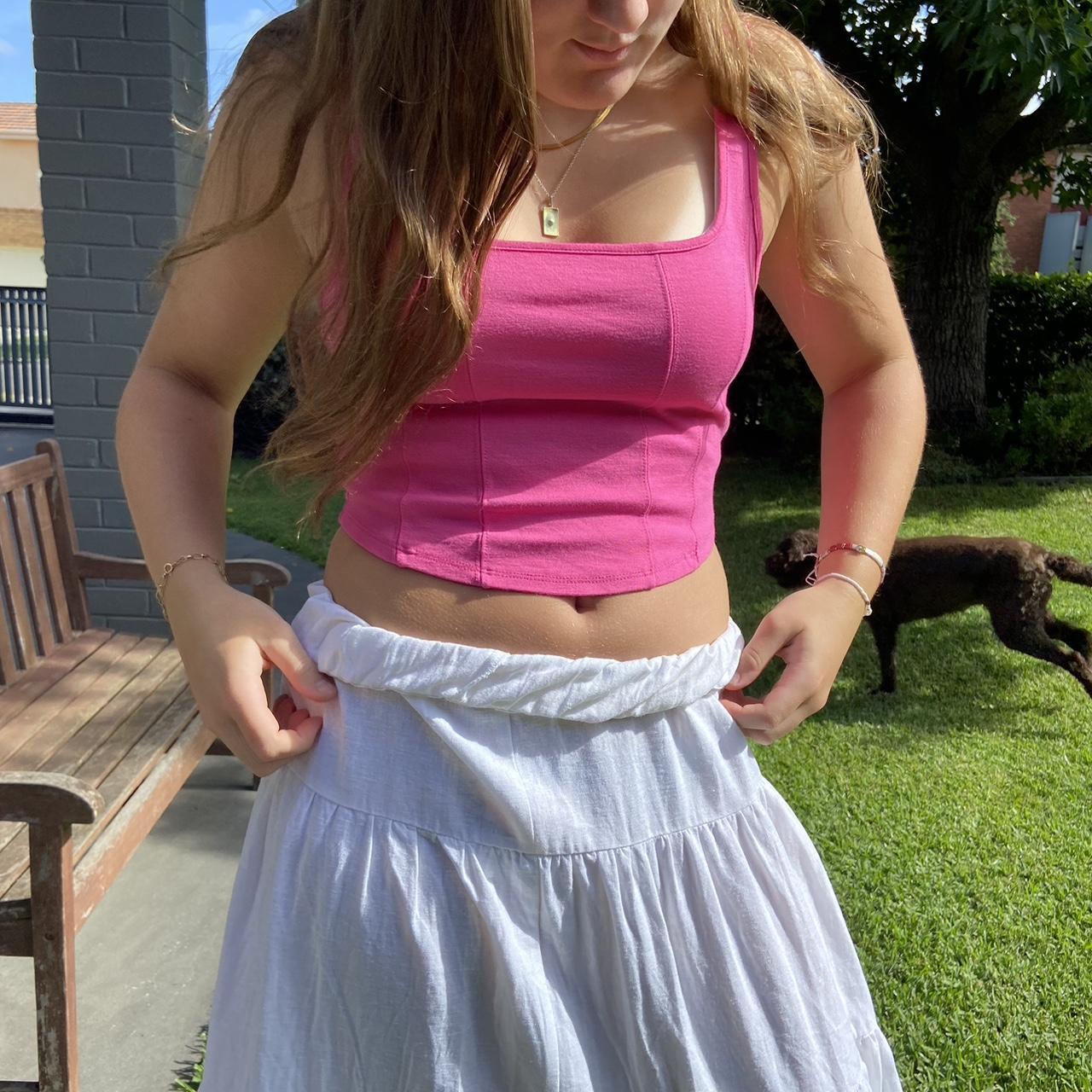 💕 hot pink going out top size s worn once great... - Depop