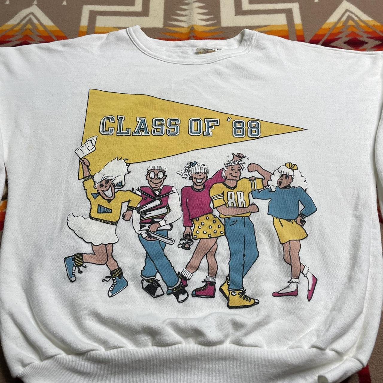 Vintage 80s Class of 88 Crewneck Sweater Good 80s... - Depop