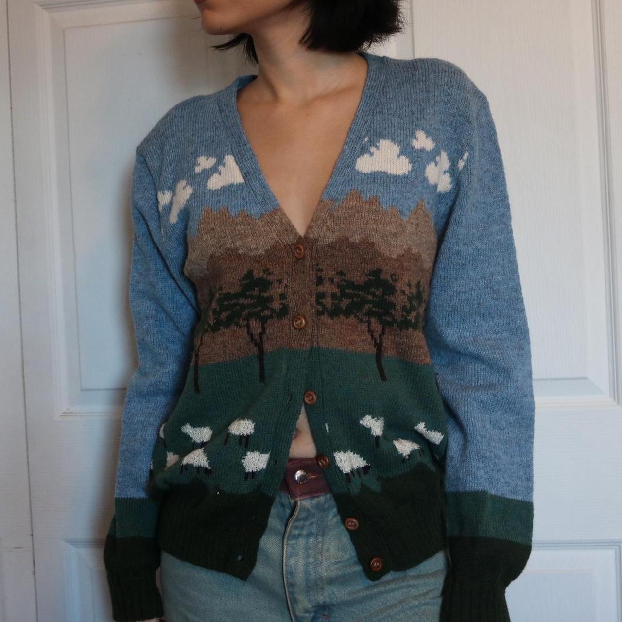 Jan Horrox scenery wool button down sweater. Label... - Depop