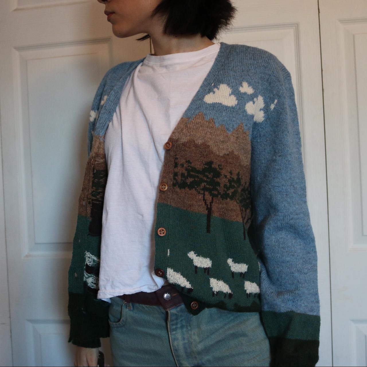 Jan Horrox scenery wool button down sweater. Label... - Depop