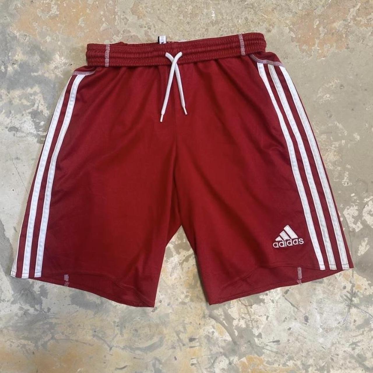 Red and white adidas climate 365 shorts! Sport... - Depop