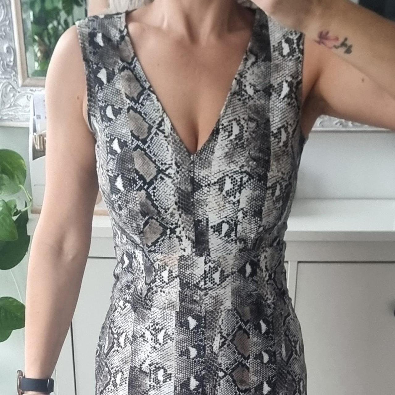 Warehouse Snake Print Dress Size 8,pre-own, good... | Depop