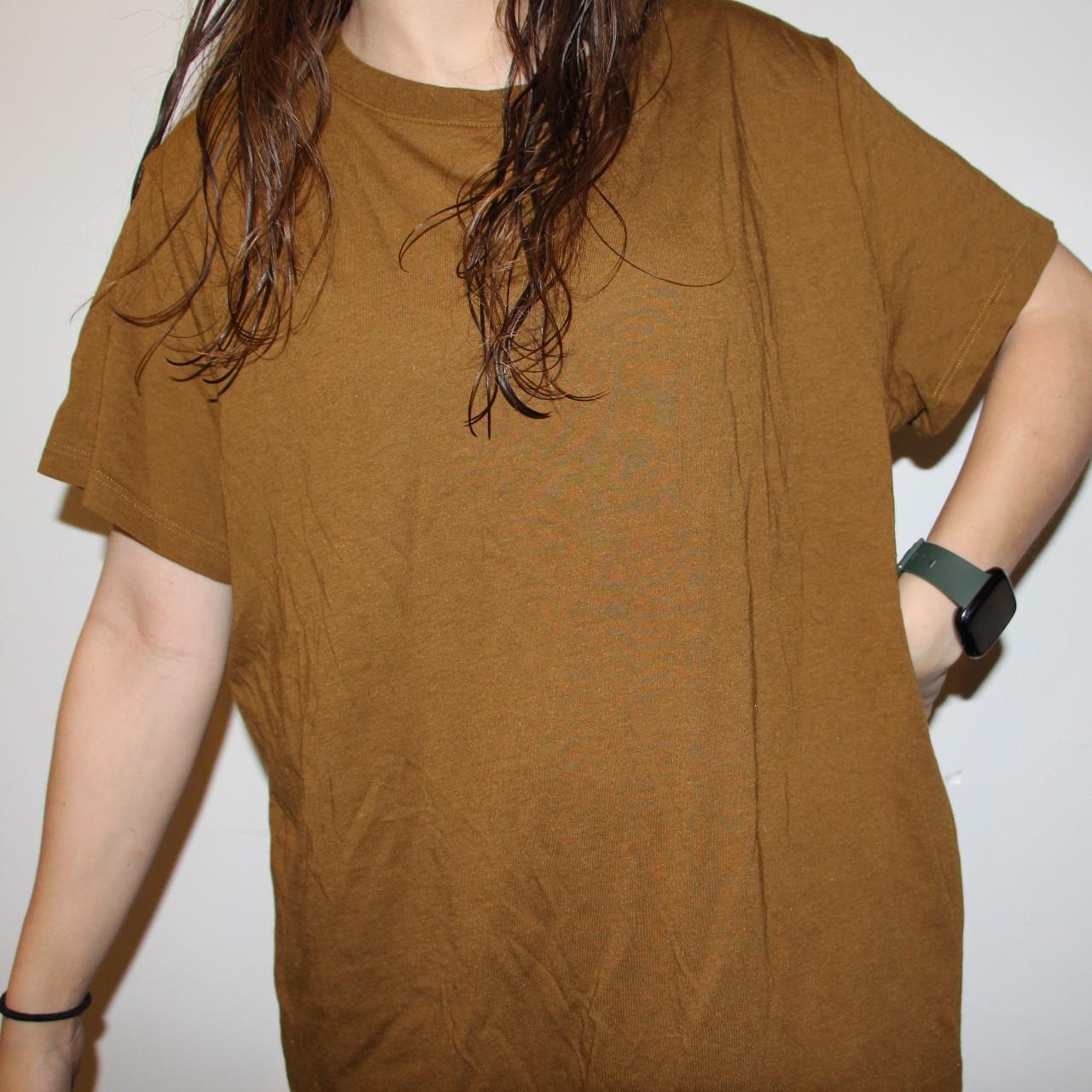 Brown Plain Flowy Tee Great Condition Cute No... - Depop