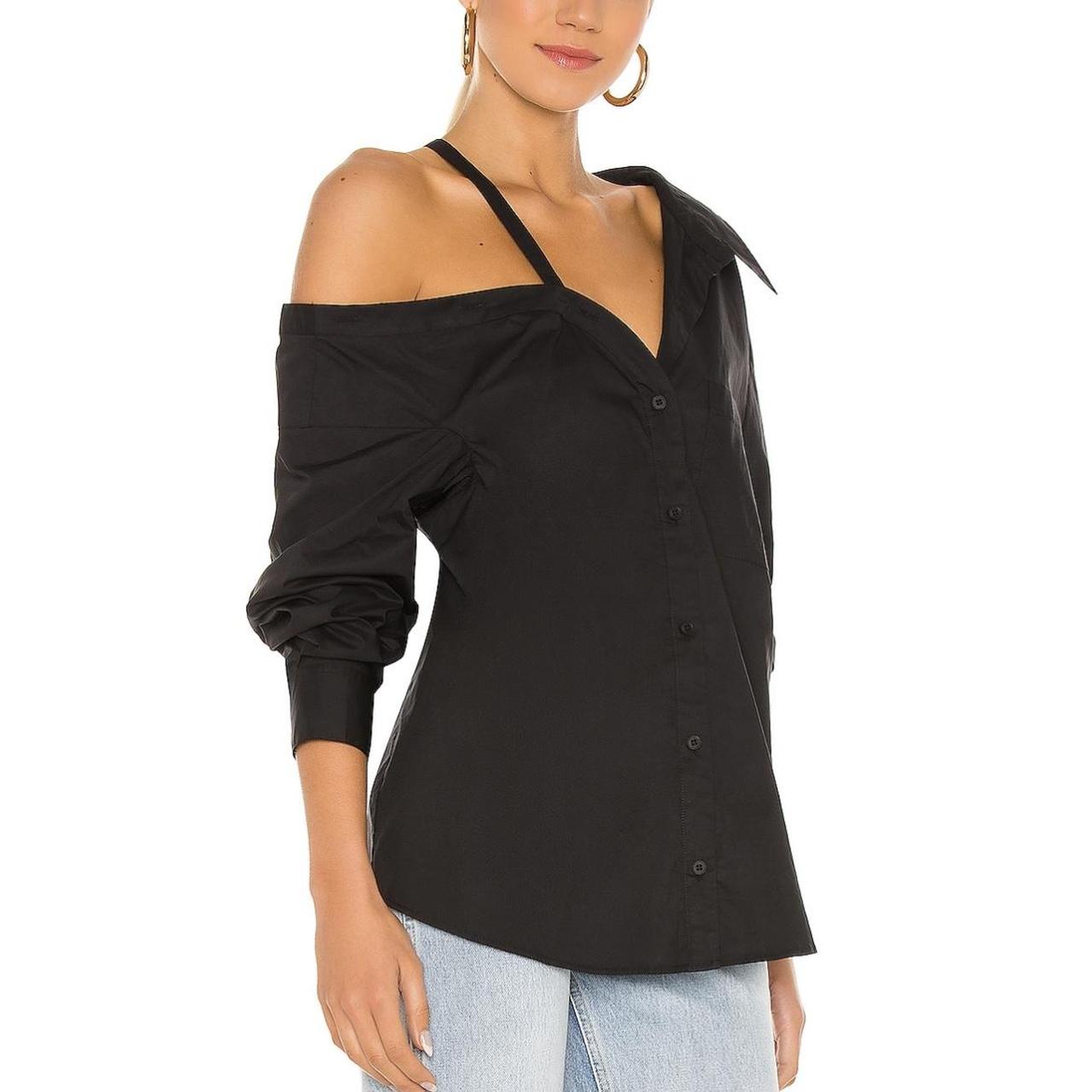 Off the shoulder button up shirt - Depop