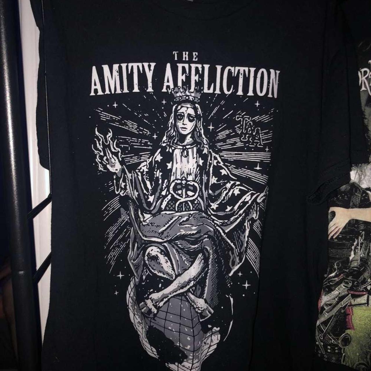Affliction Men's Black and White T-shirt | Depop