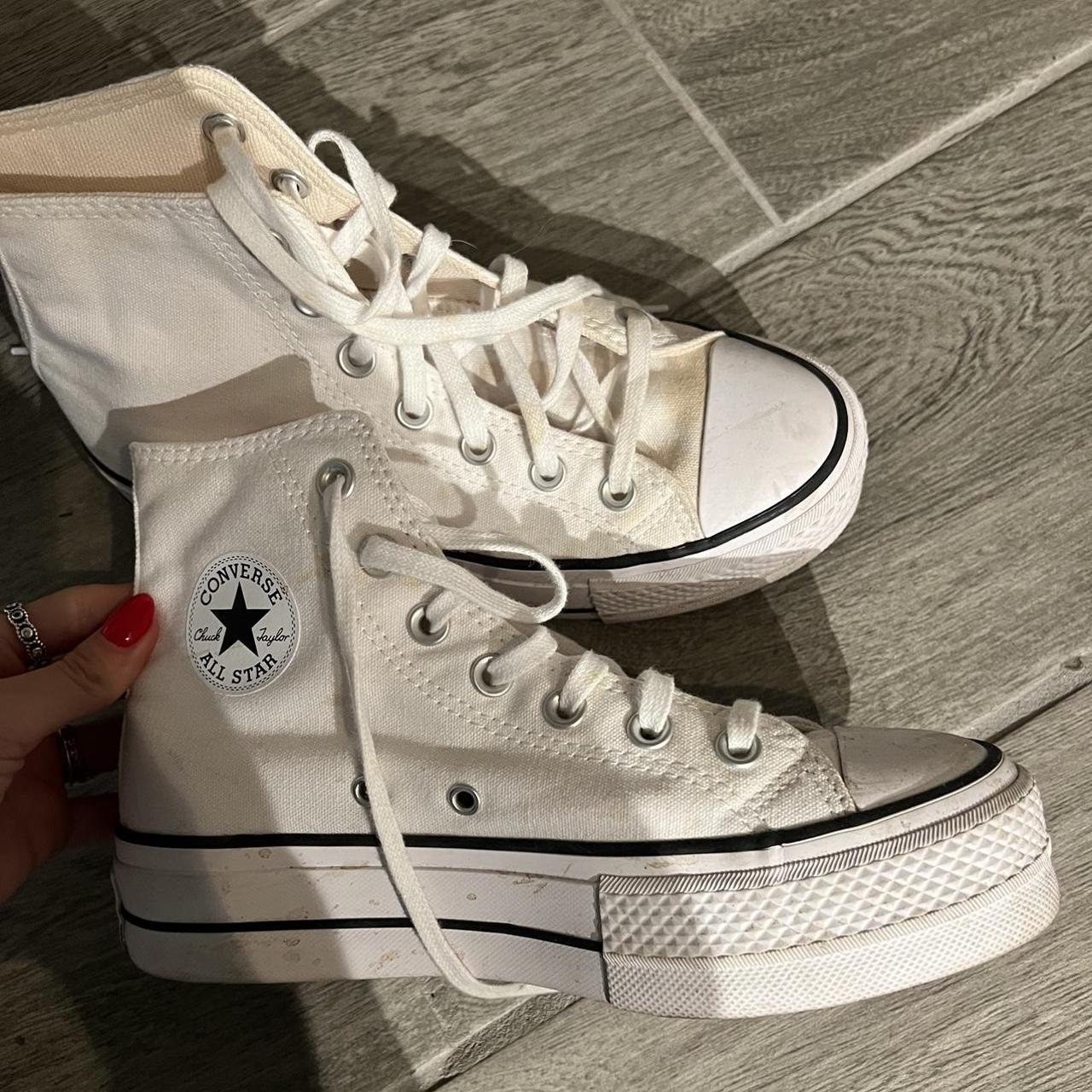 White platform converse. I’ve literally only worn... - Depop