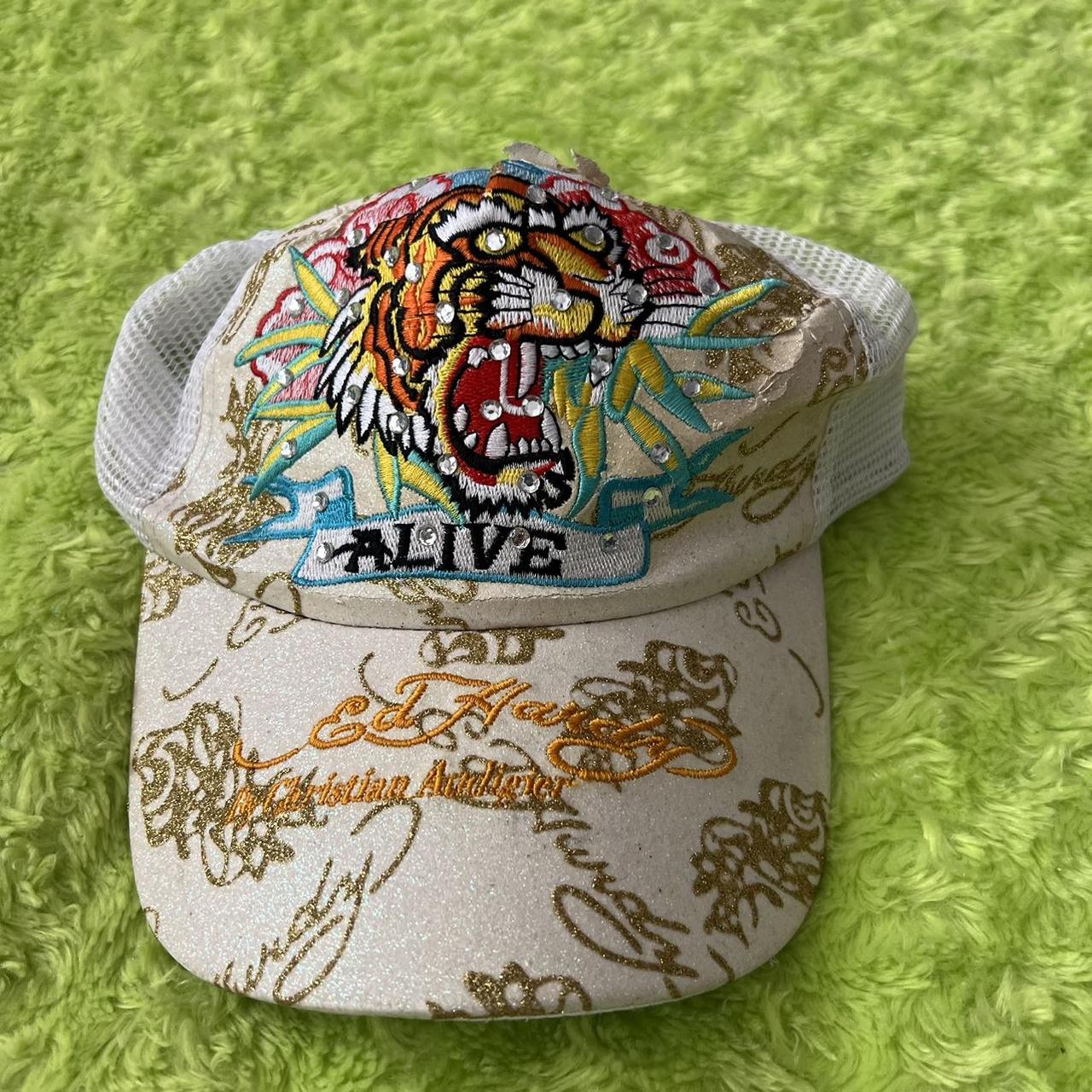 2000'S ED HARDY TRUCKER HAT! Bedazzled and sparkly... - Depop