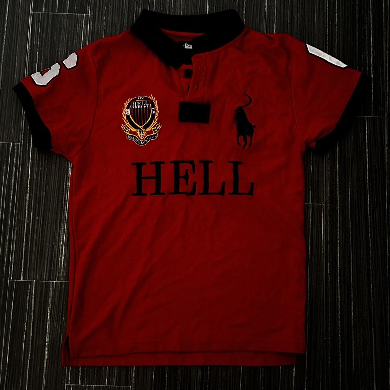 Lowlife Red Hell Polo - Fire polo fully embroidered... - Depop