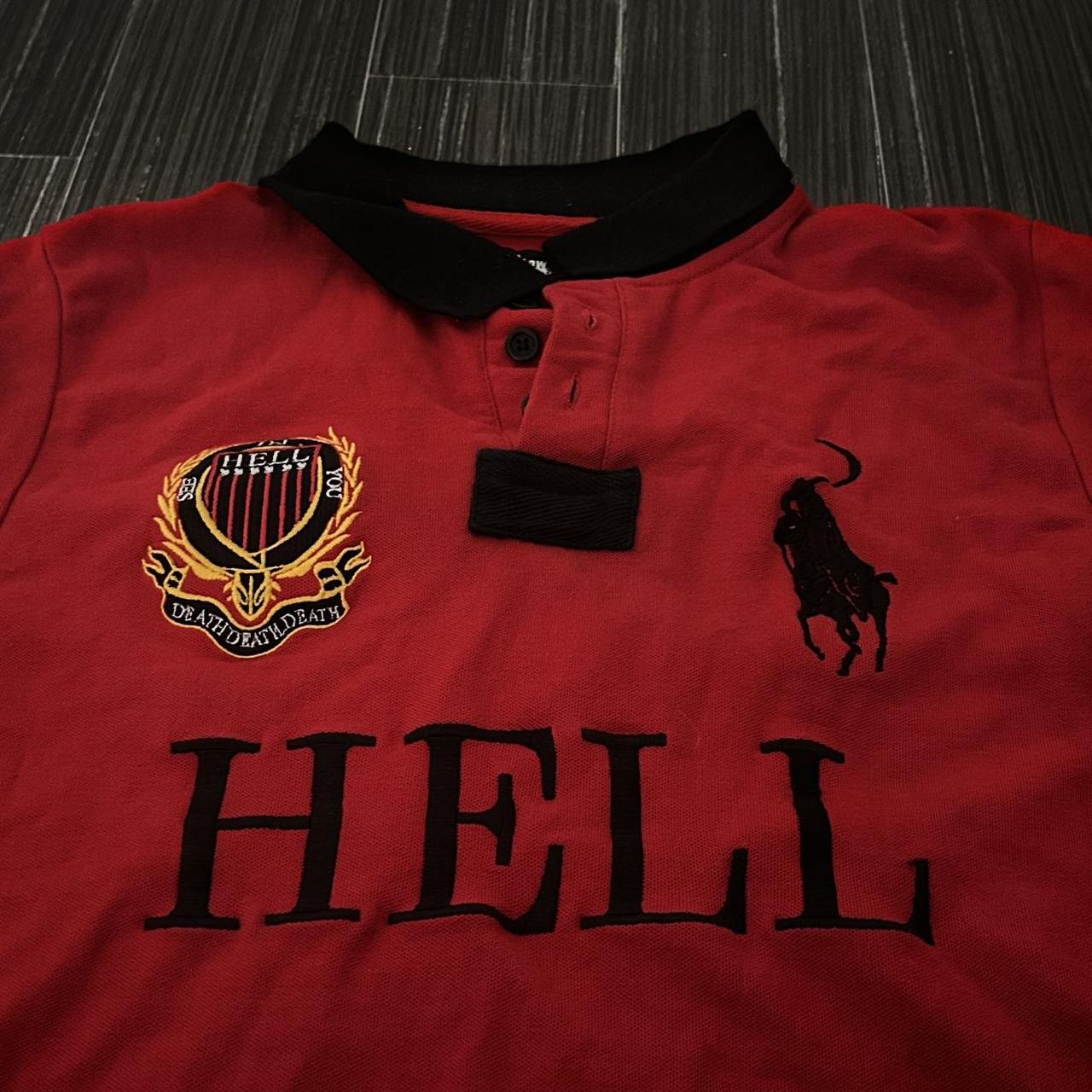 Lowlife Red Hell Polo - Fire polo fully embroidered... - Depop