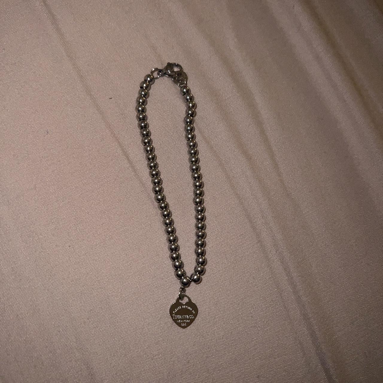 “Tiffany and Co.” red heart beaded bracelet... - Depop