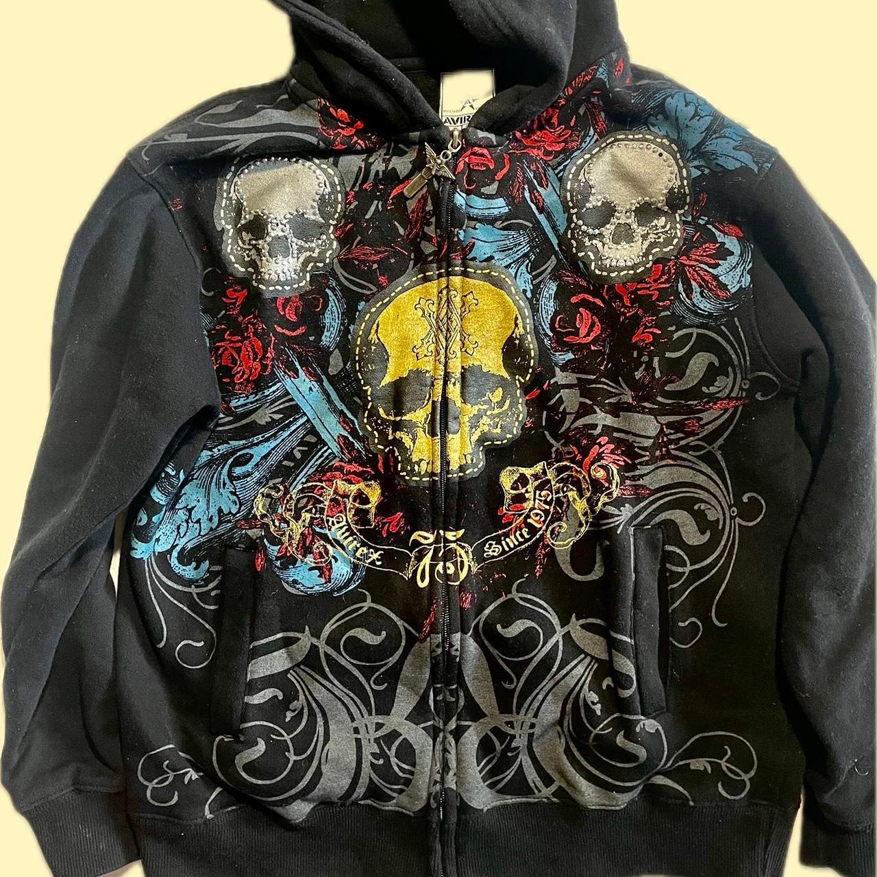 avirex emo skull jacket jesse pinkman lookin... - Depop