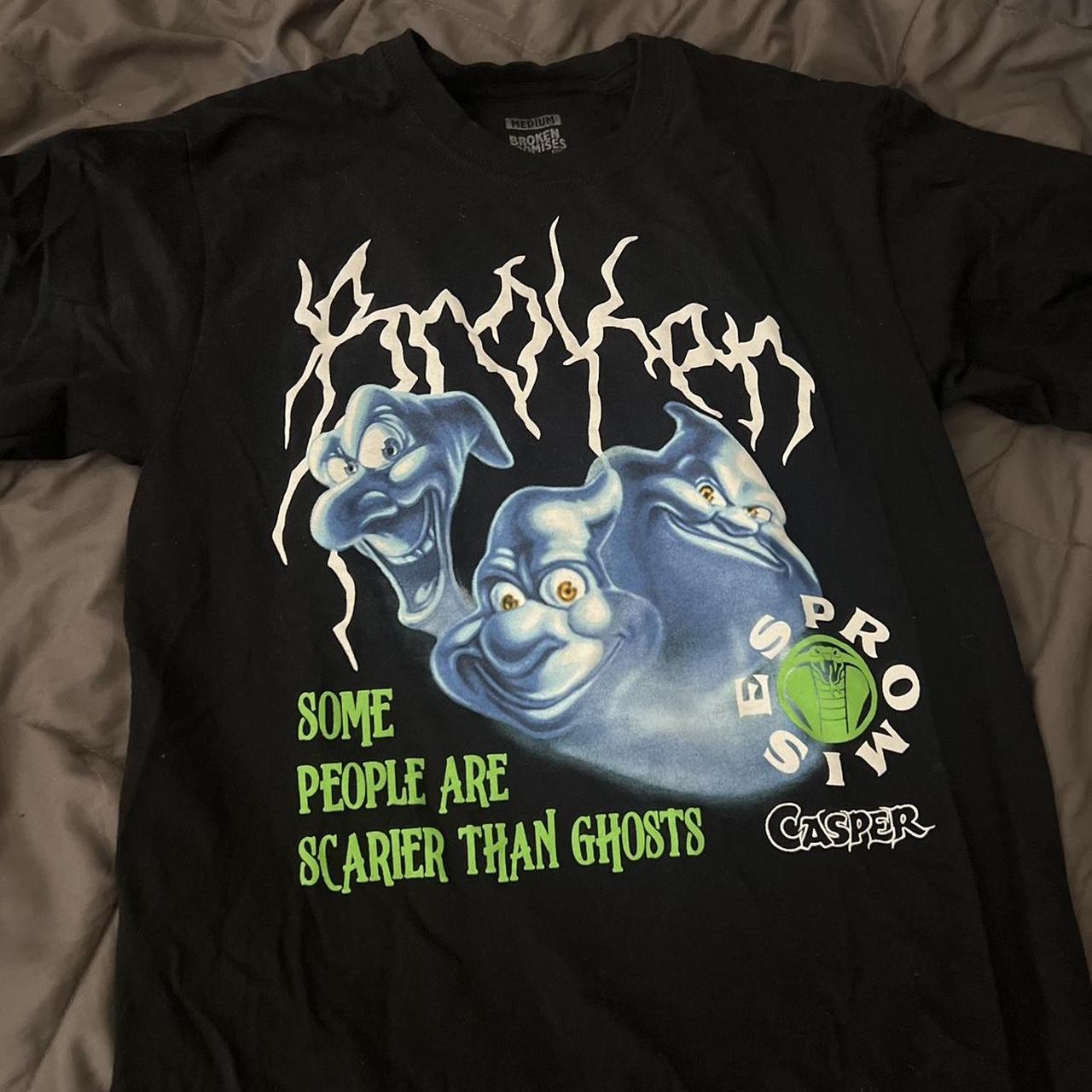 broken promises x casper graphic tee size: medium dm... - Depop