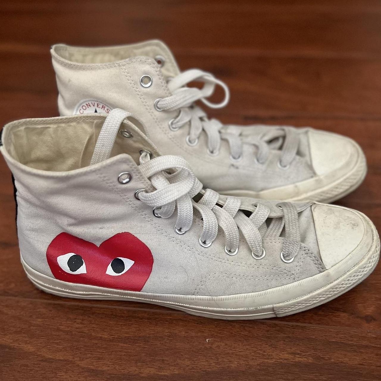 cdg coverse cream high top size: 11 not as used as... | Depop