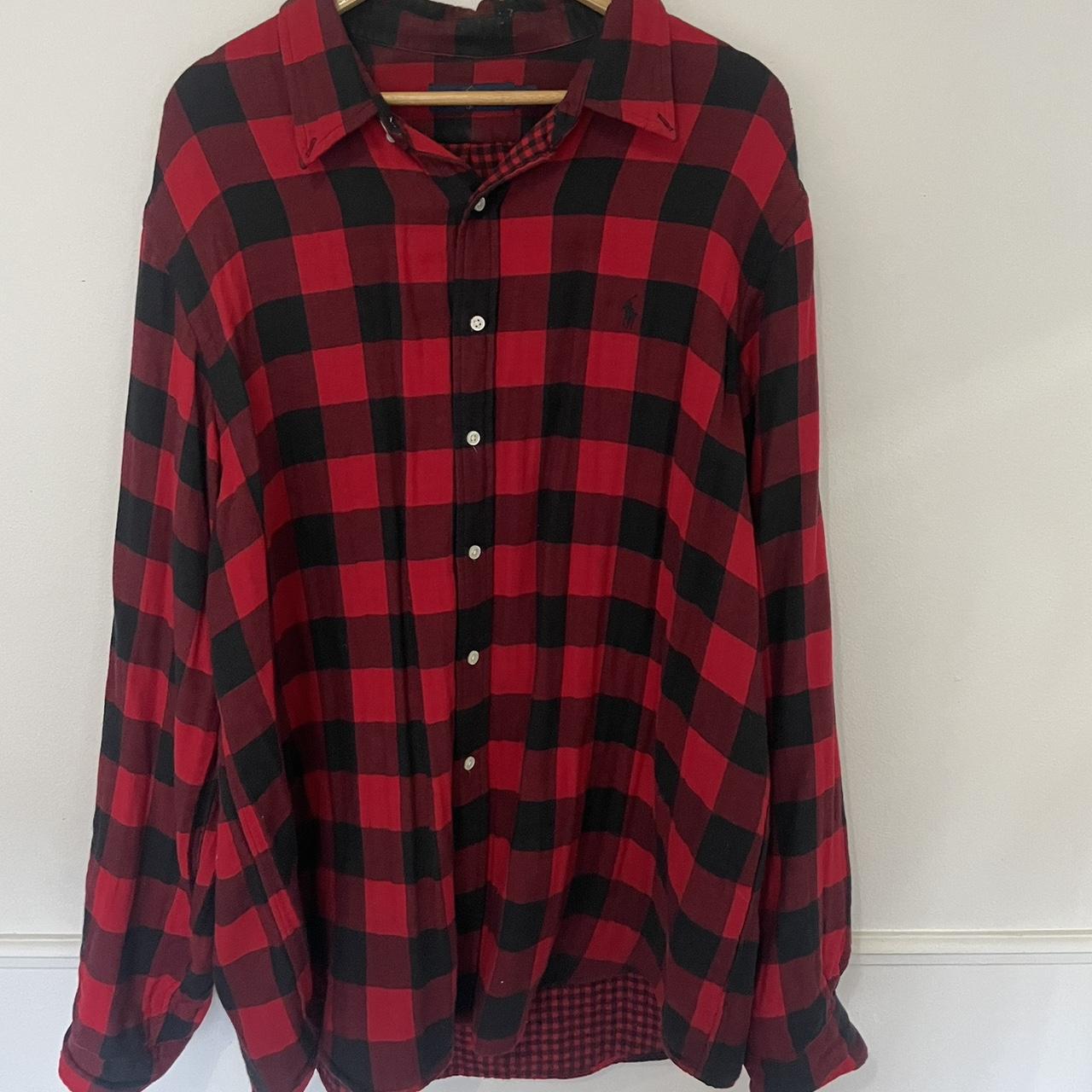 Polo Ralph Lauren Red Check Flannel Shirt. - Depop