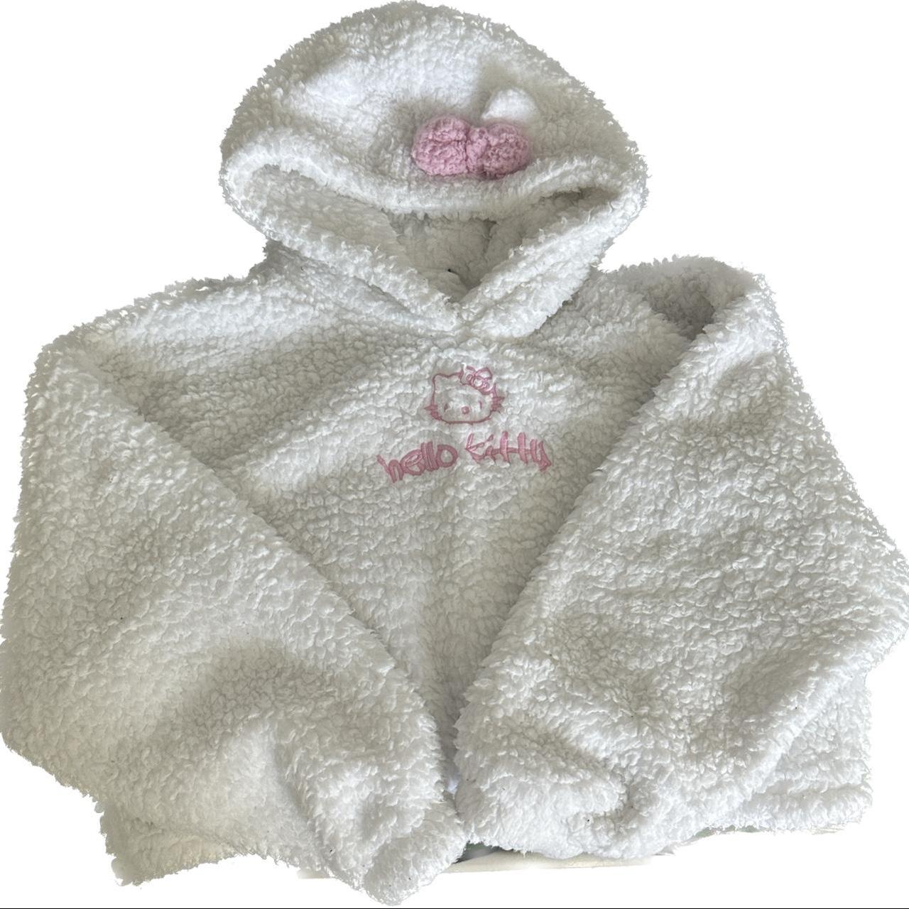 F21 x hello kitty fluffy hoodie size xs but i cut... - Depop