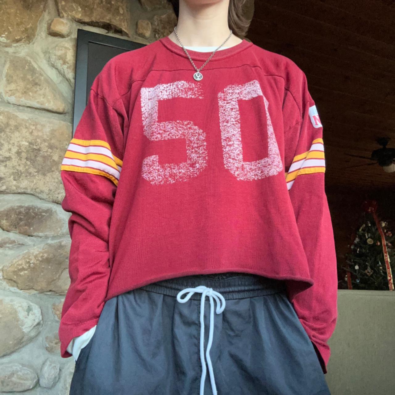 vintage nfl jersey cropped for a boxy fit great... - Depop