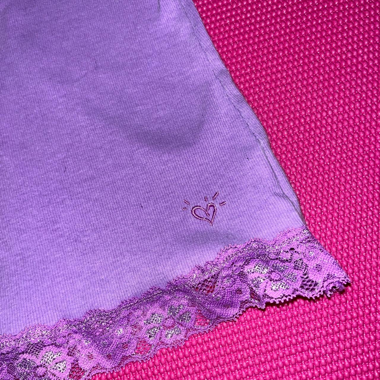 Y2K purple lace justice cami Size youth 12 (fits... - Depop