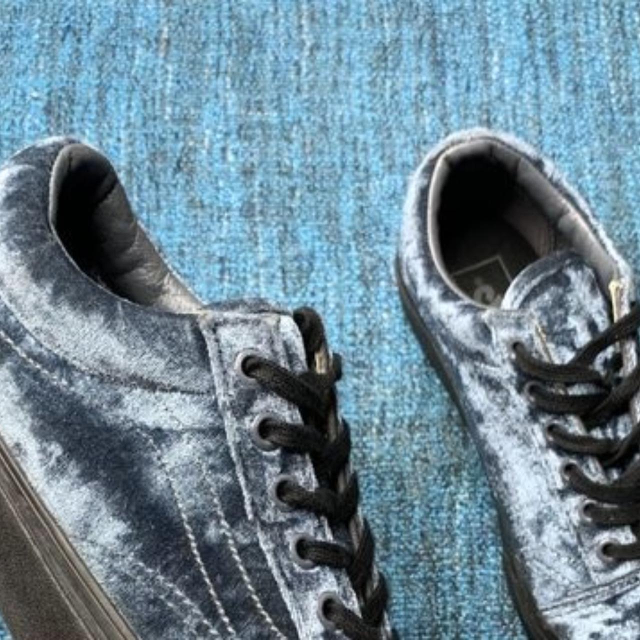 This is a pair of Old skool Vans BLUE CRUSH VELOUR... - Depop