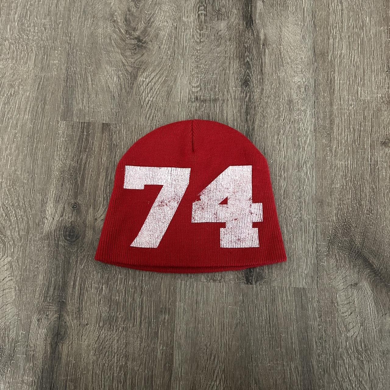 74 is war red beanie - Depop