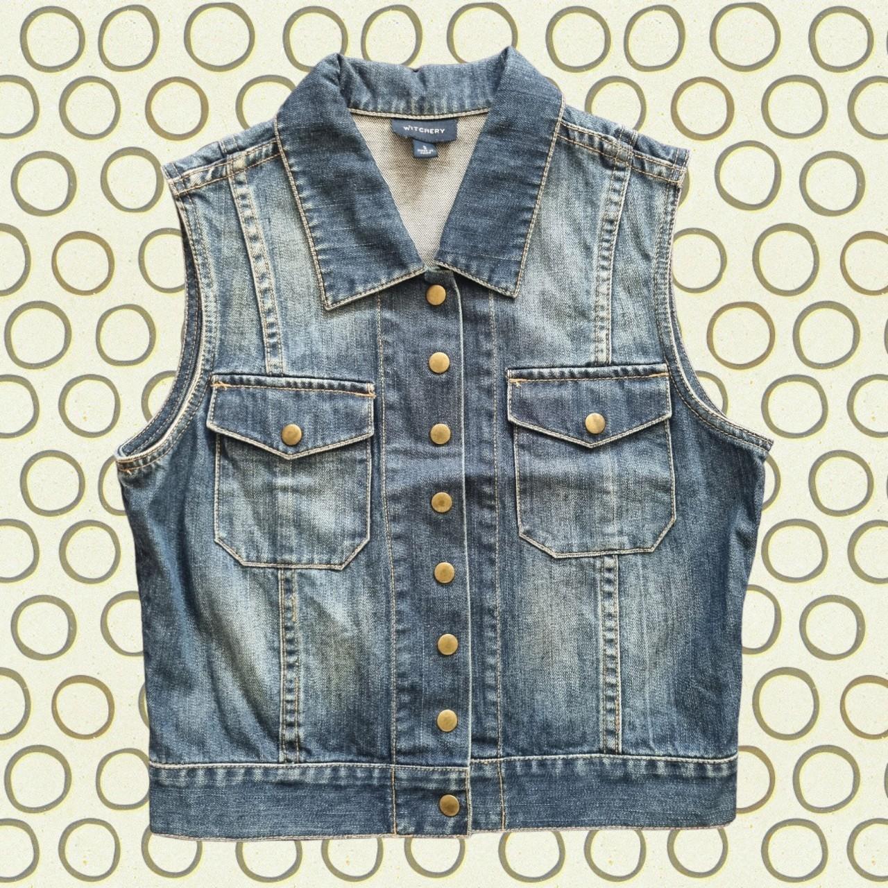 WITCHERY DENIM VEST Gorgeous 90s style vest, in... - Depop