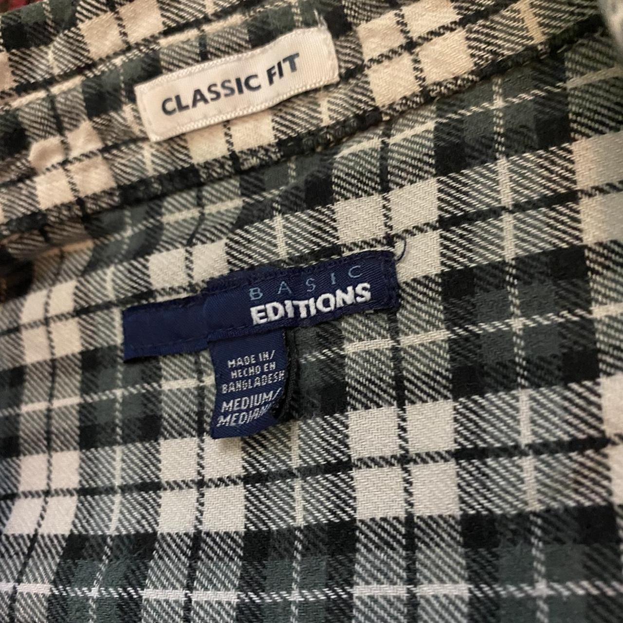 Vintage basic editions flannel. Green plaid button... - Depop