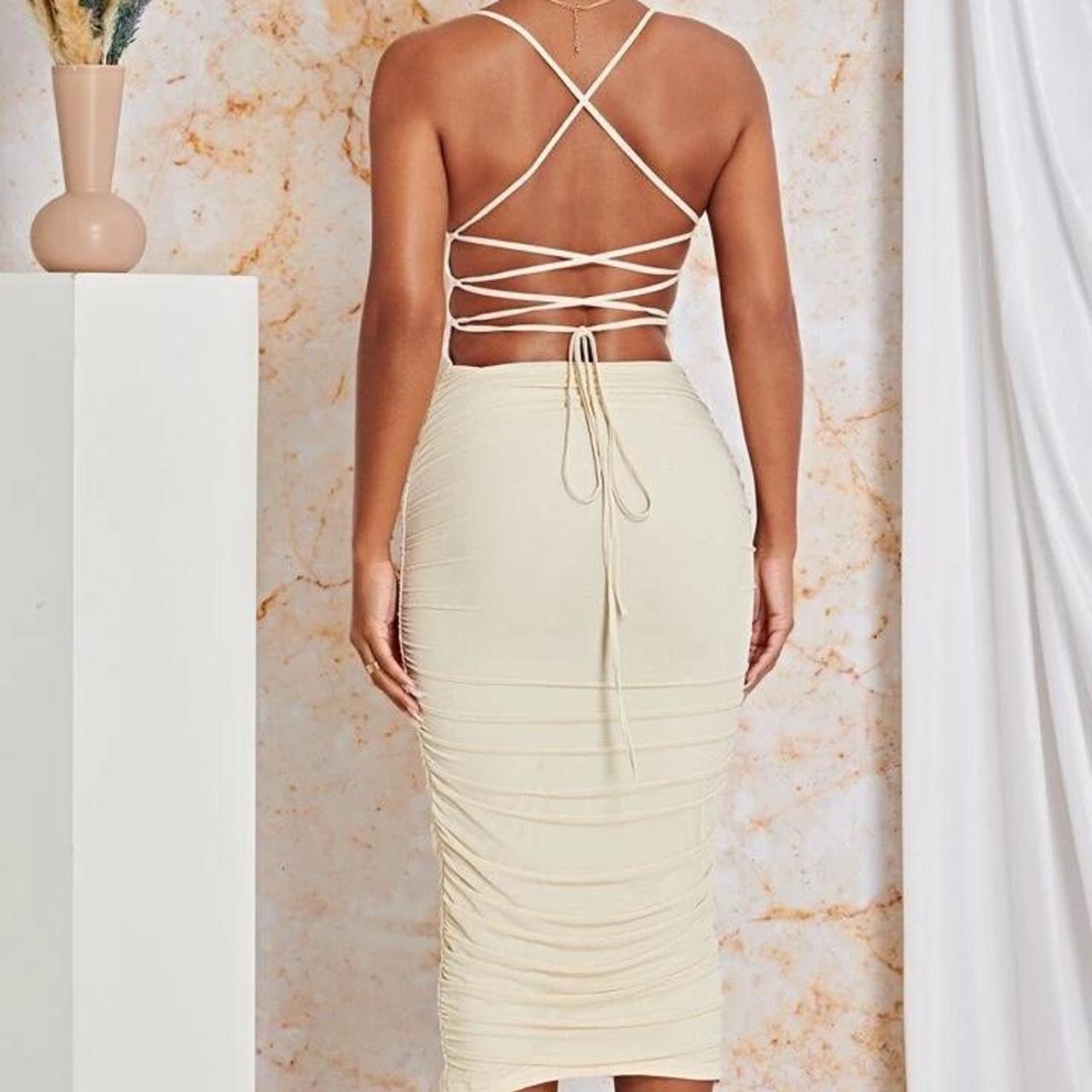 Backless cream dress Never worn just tried on - Depop